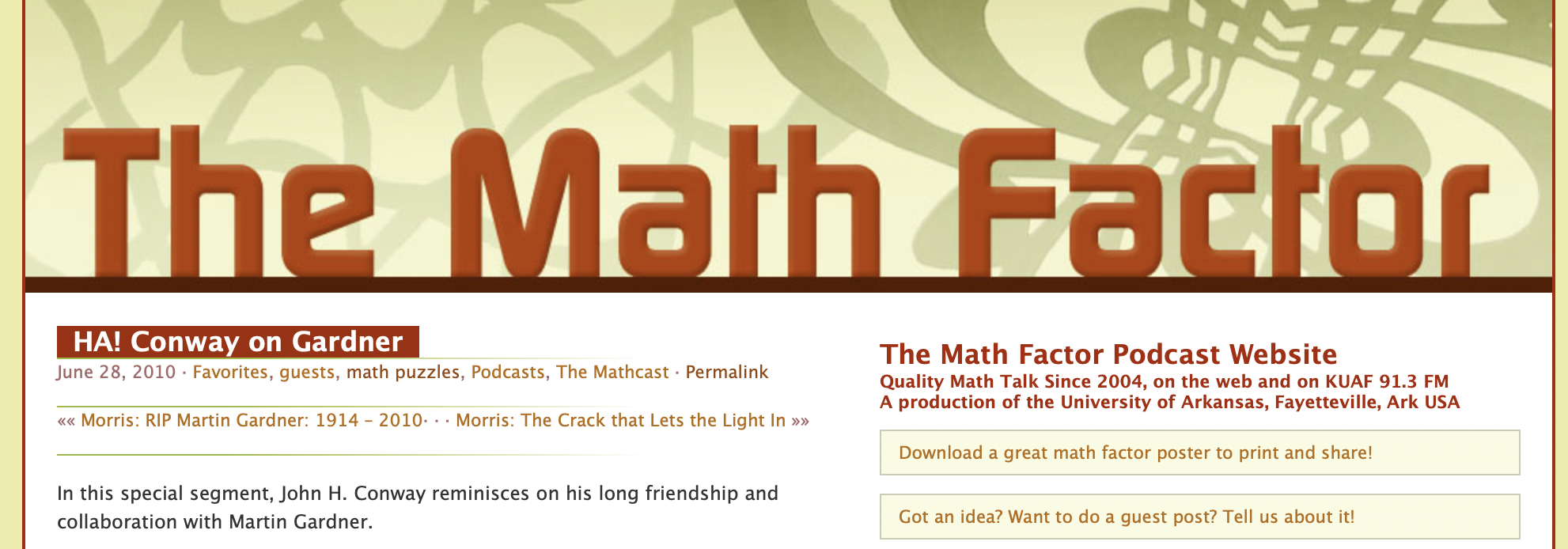 The Math Factor – Chaim Goodman-Strauss