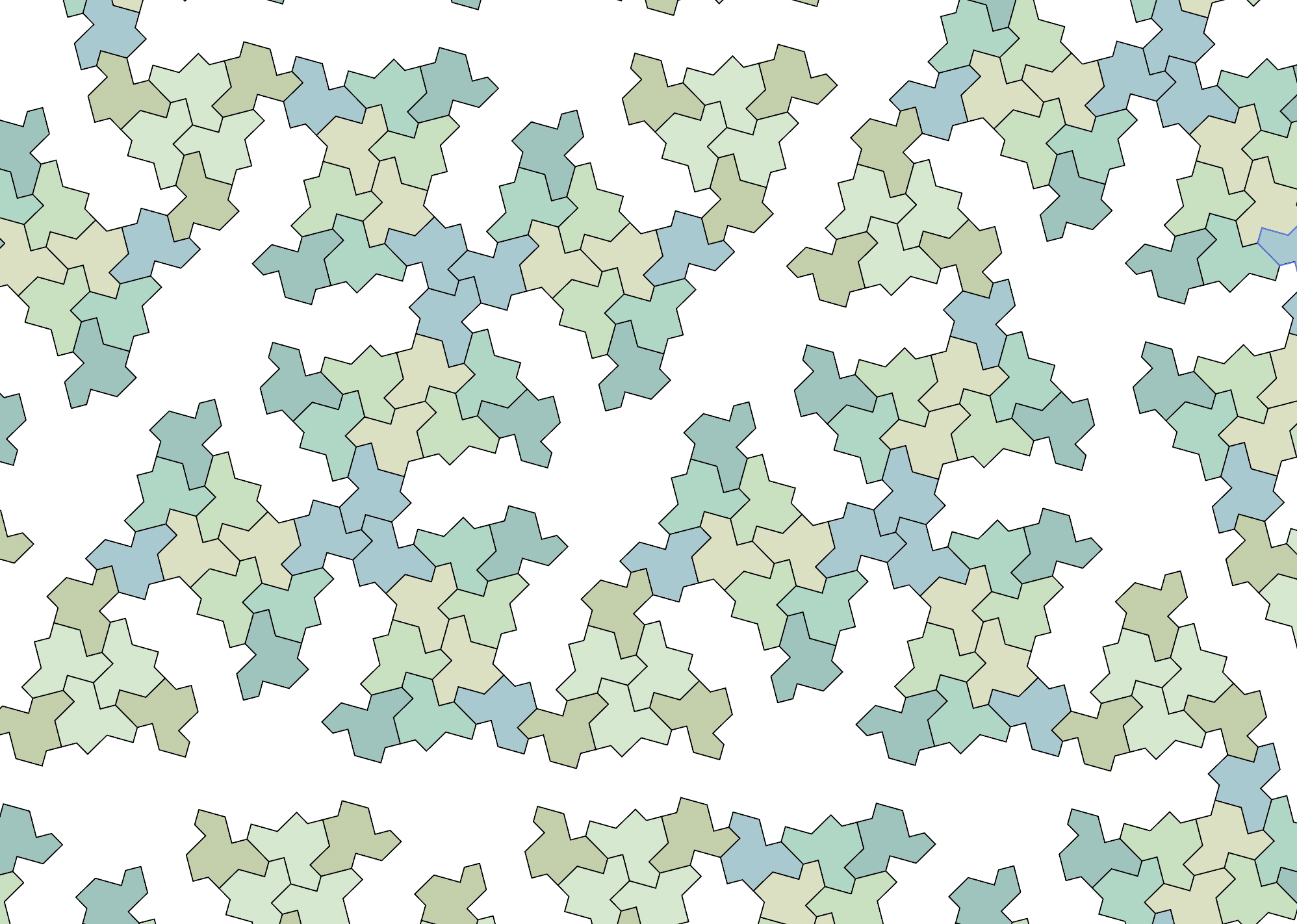 The Golden Hexagon Hat Tiling Substitution Rules – Chaim Goodman-Strauss