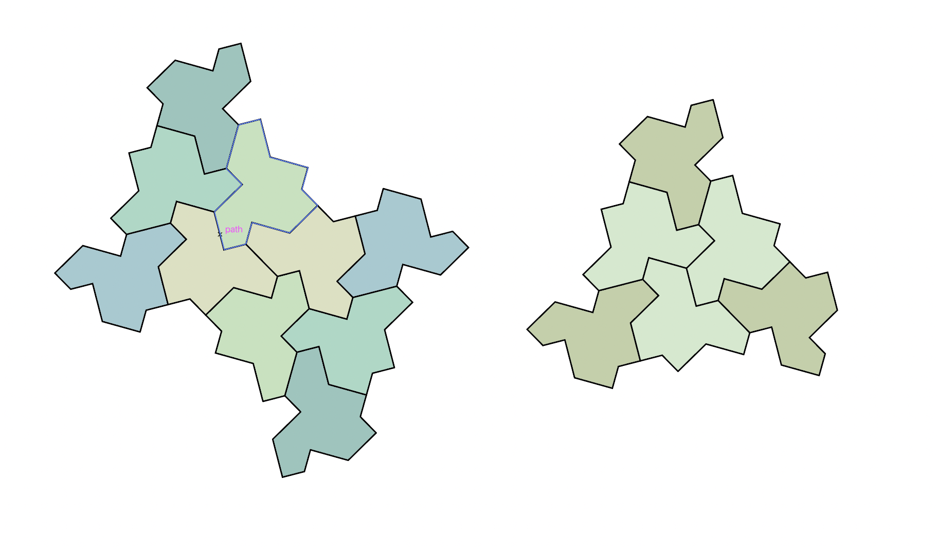 The Golden Hexagon Hat Tiling Substitution Rules – Chaim Goodman-Strauss