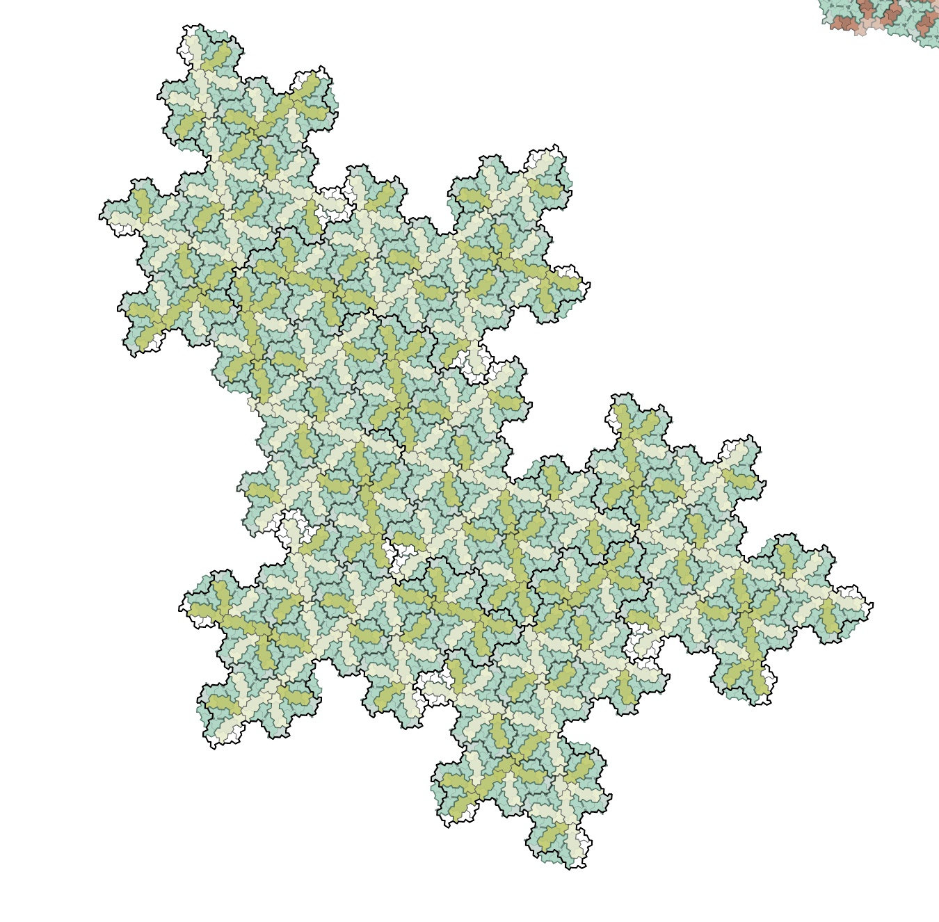 The Golden Hexagon Hat Tiling Substitution Rules – Chaim Goodman-Strauss