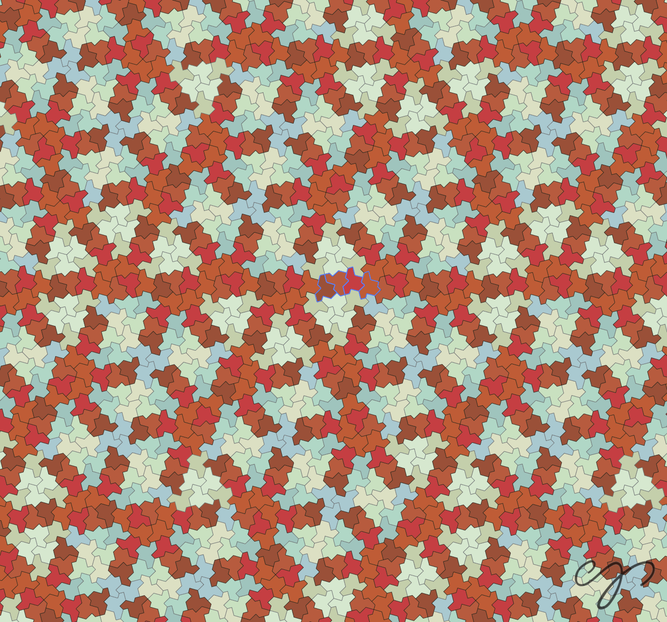 The Golden Hexagon Hat Tiling Substitution Rules – Chaim Goodman-Strauss